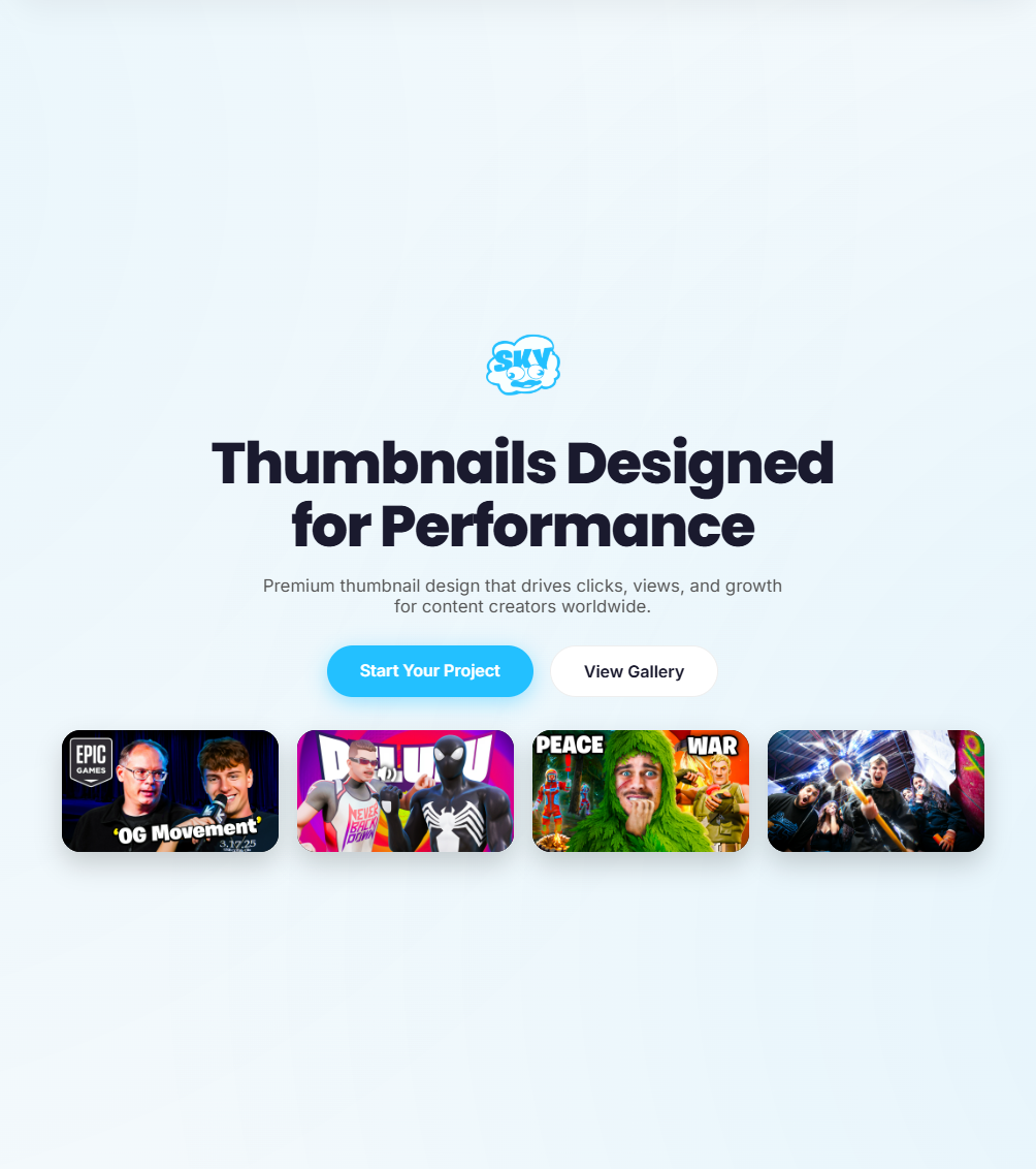 Sky Thumbnails — Premium Thumbnail Design for Content Creators